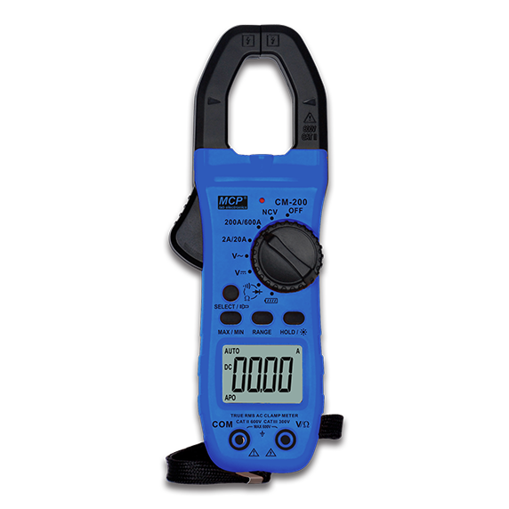 MC200 TRUE RMS CURRENT CLAMP METER - MCP Lab Electronics