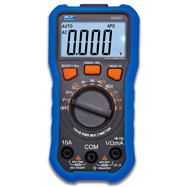 MV837 TRUE RMS DIGITAL MULTIMETER - MCP Lab Electronics